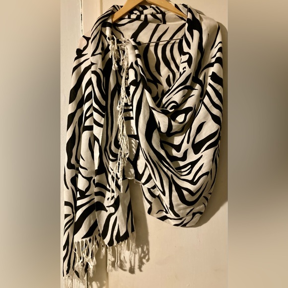 Accessories | Beautiful Zebra Print Large Shoulder Wrap | Poshmark